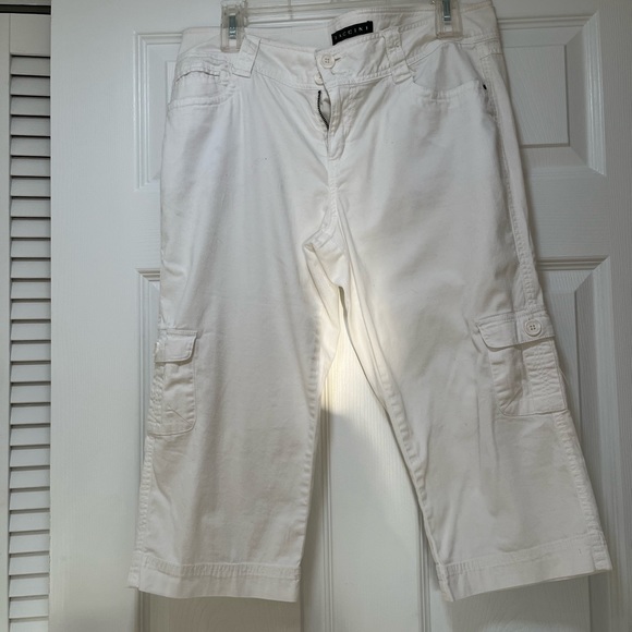 Baccini | Shorts | Baccini White Cargo Bermuda Shorts Size Gently Used ...